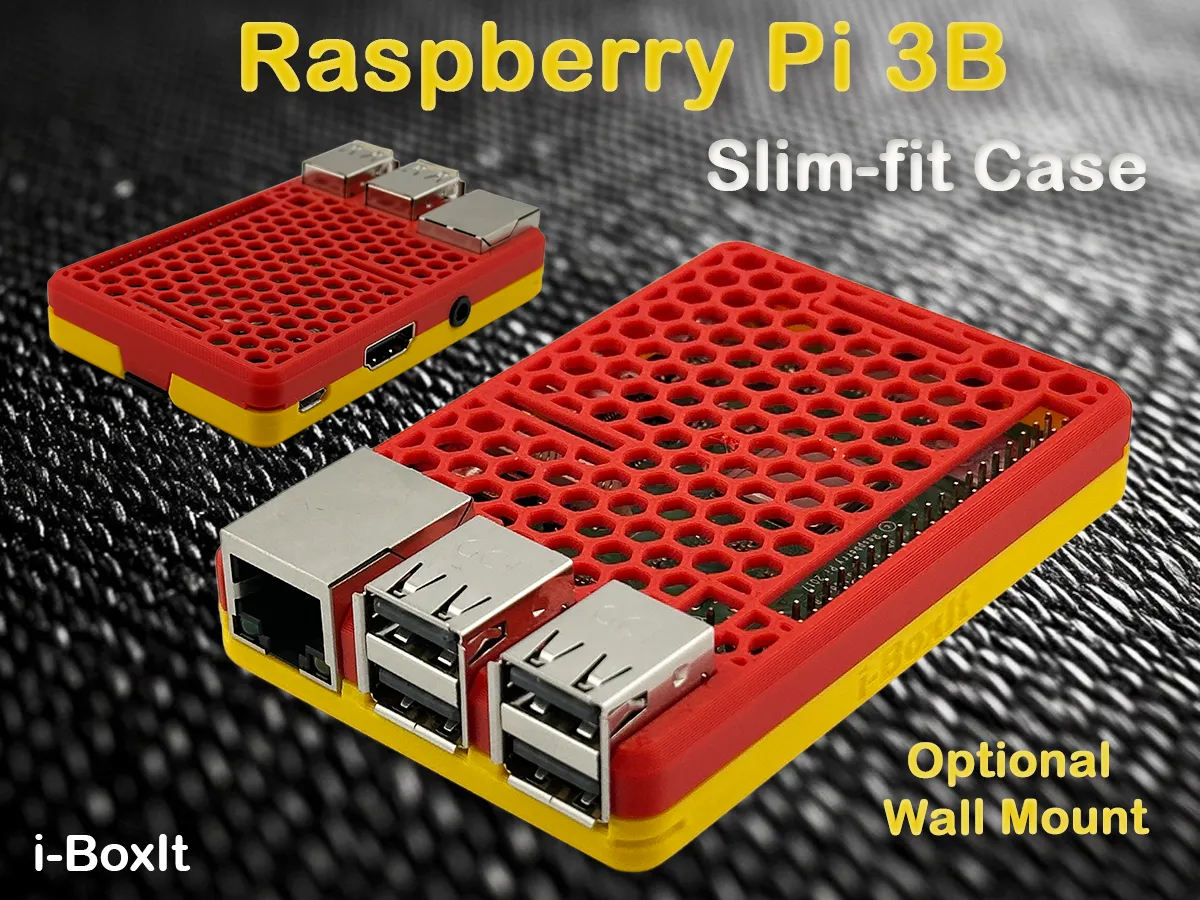 Raspberry Pi 3B Case - Snap-fit - Slim - WallMount by i-BoxIt ...