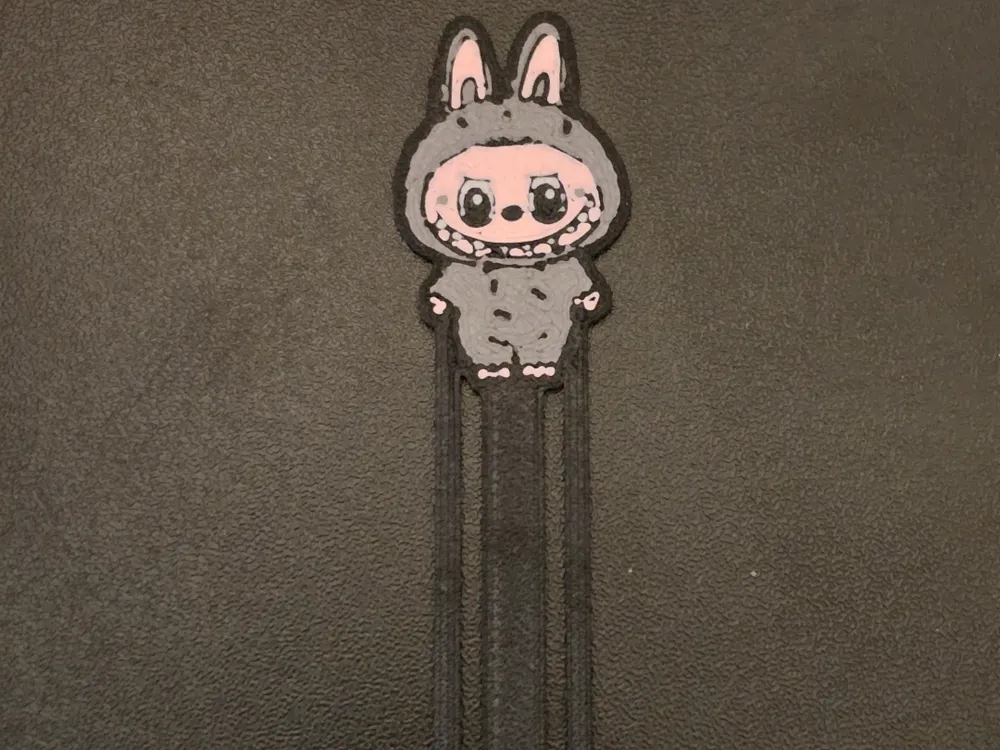 Labubu and the Grey Monster Bookmark Cute Girl by Frankie - MakerWorld