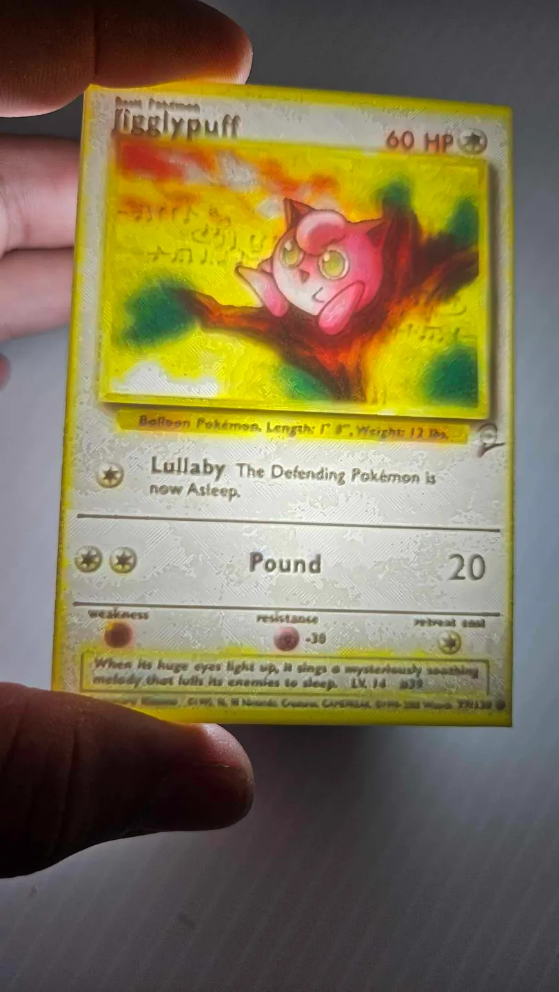 Pokemon Jigglypuff CMYK Litho Card 4 Display Stand by Maximumdreamers ...