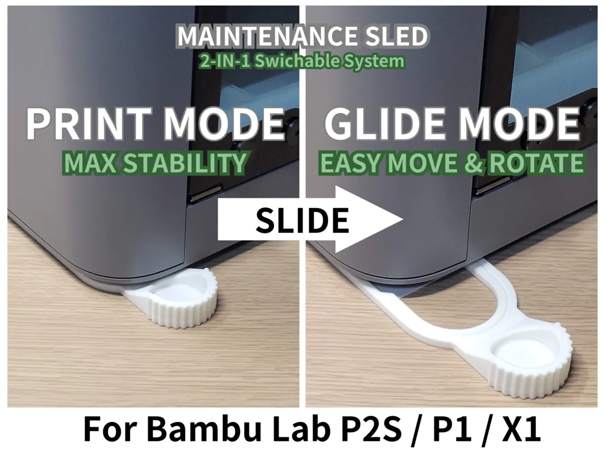 Maintenance Sled: Easy Move&Rotate for P2S/P1S/X1 - Free 3D Print Model ...