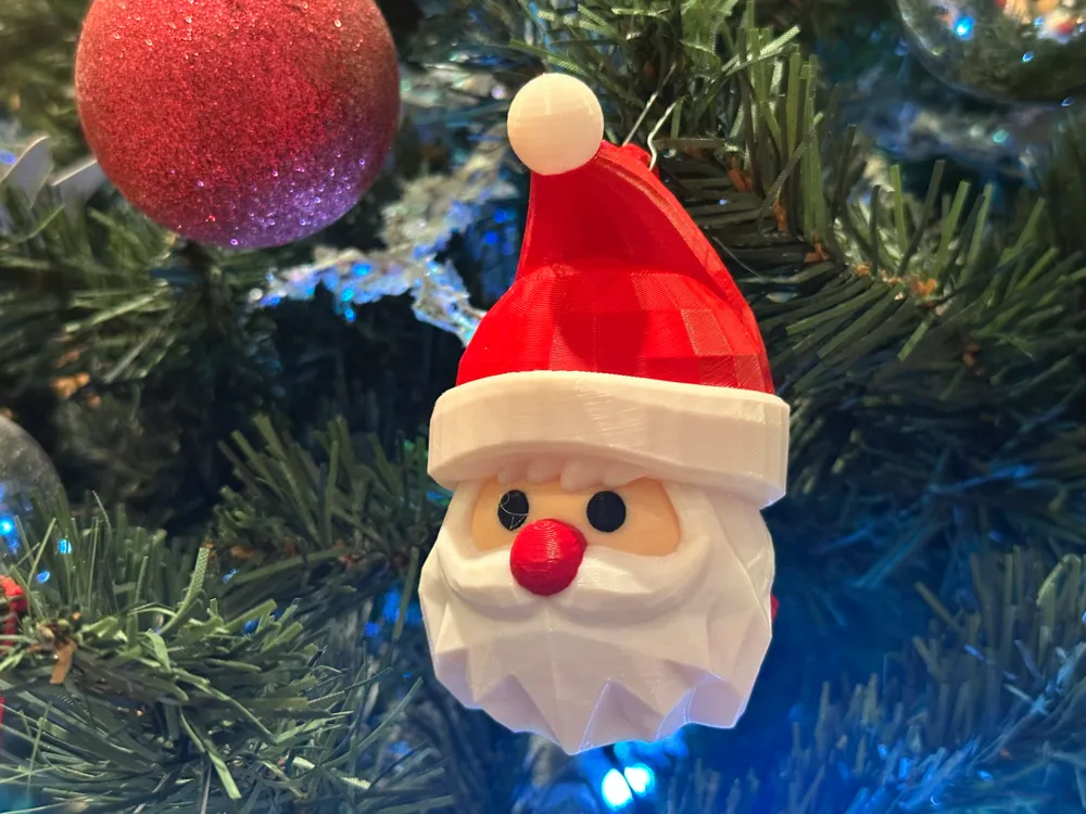 Santa Claus Low Poly Ornament by 3DPrintable.art - MakerWorld