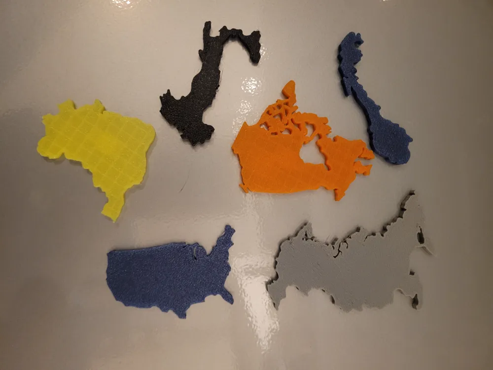 Country magnets (15+ countries, no glue requiered) - Free 3D Print ...