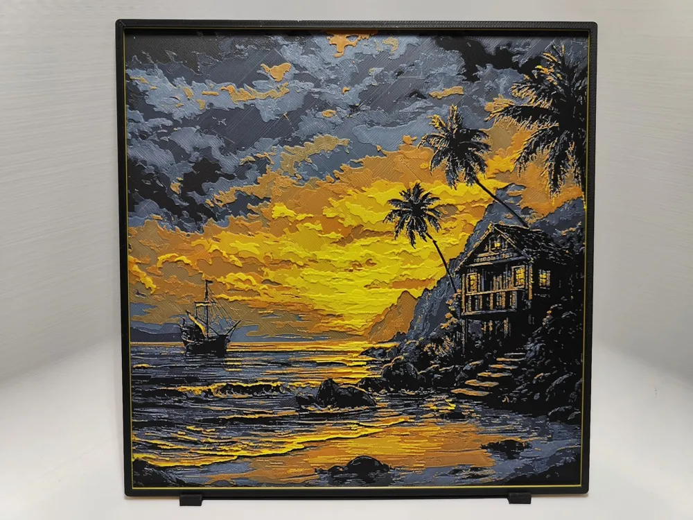 Tropical Island Sunset - Hueforge by BeaN MakerWorld: Download Free 3D ...