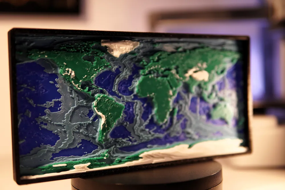 Layered Earth Map - Bathymetry and Topography by theStonefox MakerWorld ...