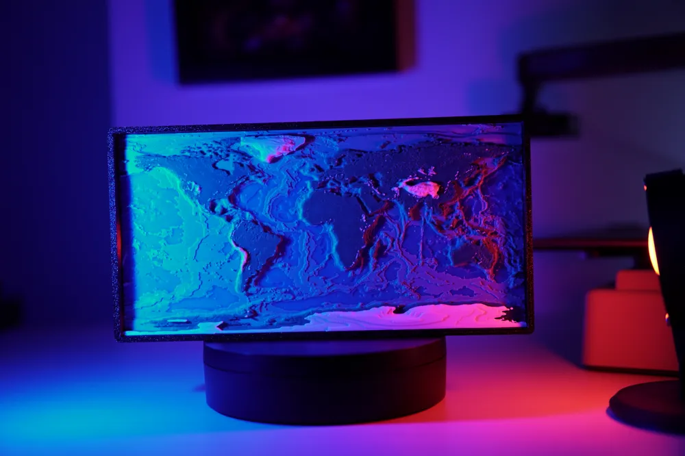 Layered Earth Map - Bathymetry and Topography by theStonefox MakerWorld ...