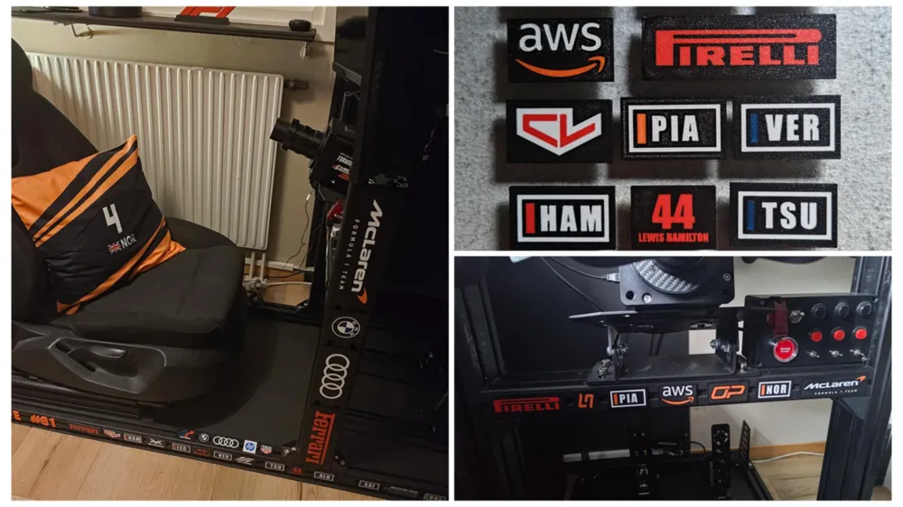 Simrig Sim Rig SimRacing Decoration Aluminum 8040 by Raff3D MakerWorld ...