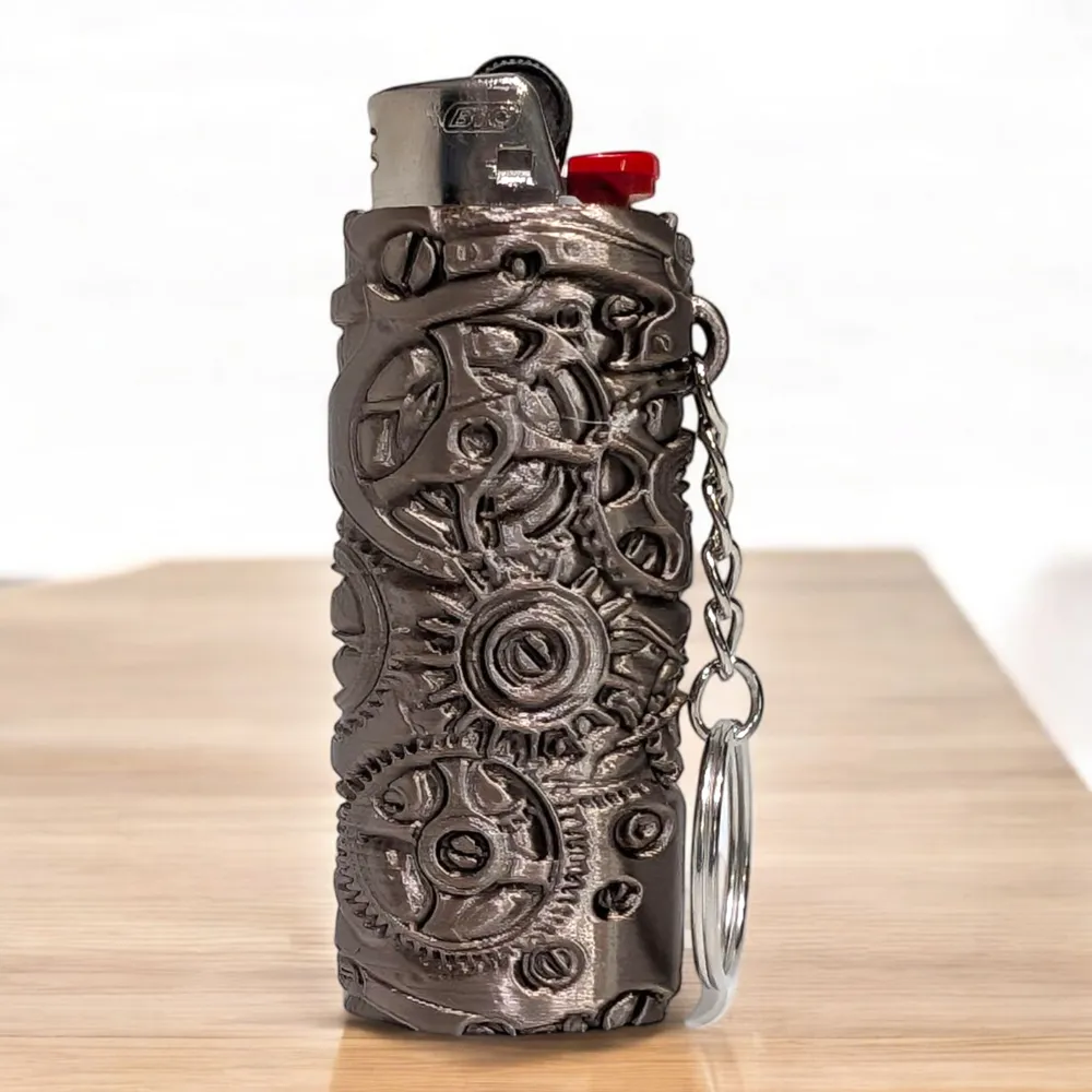 Steampunk Gear Lighter Case Keychain by Rad Makes MakerWorld: Download ...