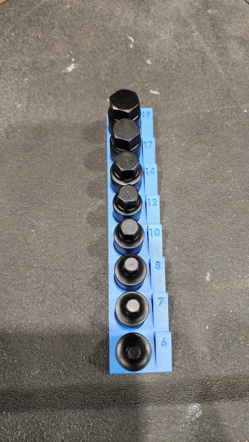 Hex Socket Tray 3/8'' - Free 3D Print Model - MakerWorld