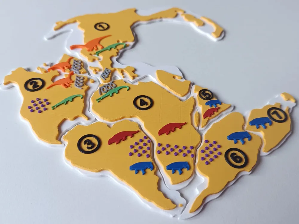 Pangea Puzzle | Plate Tectonics - Free 3D Print Model - MakerWorld