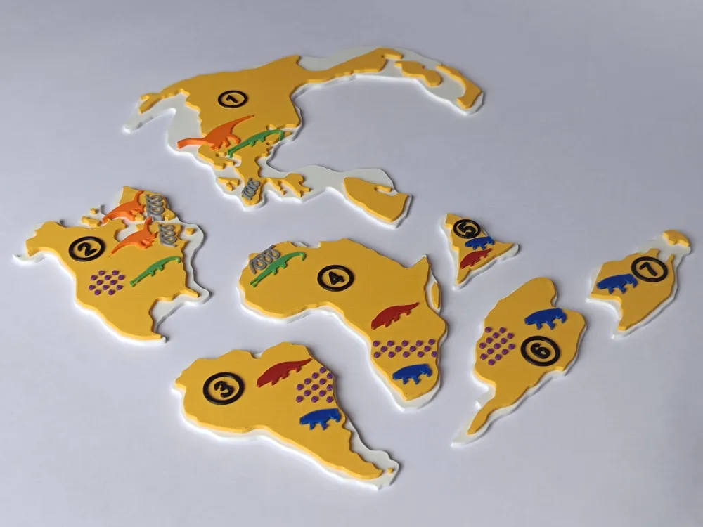 Pangea Puzzle | Plate Tectonics - Free 3D Print Model - MakerWorld