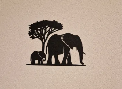 Wall Art: Elephant with a balloon by palumbus - MakerWorld