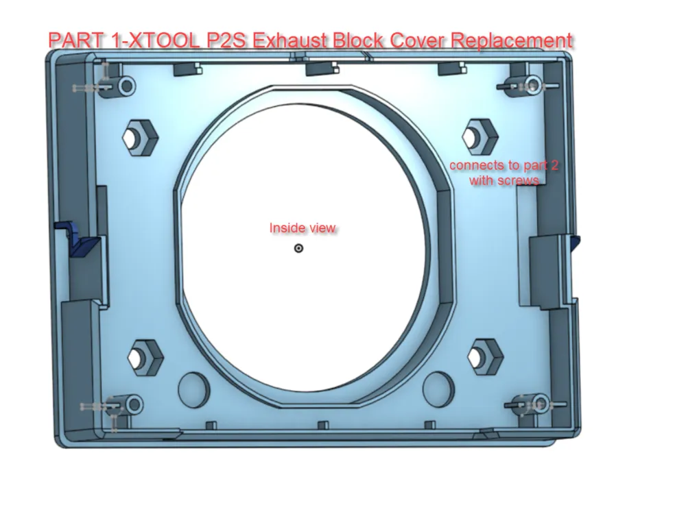 xTool P2S AirPump Exhaust Cover+Outlet replacement by jfroose ...