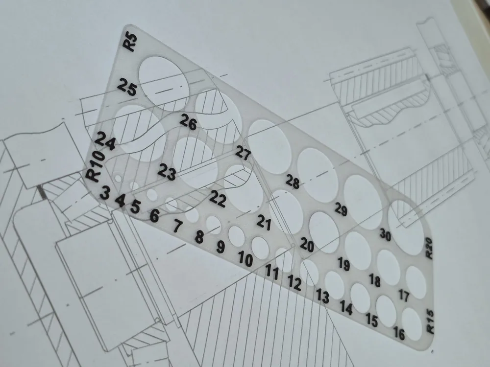Radius & Diameter template for technical drawings by Jannik MakerWorld ...