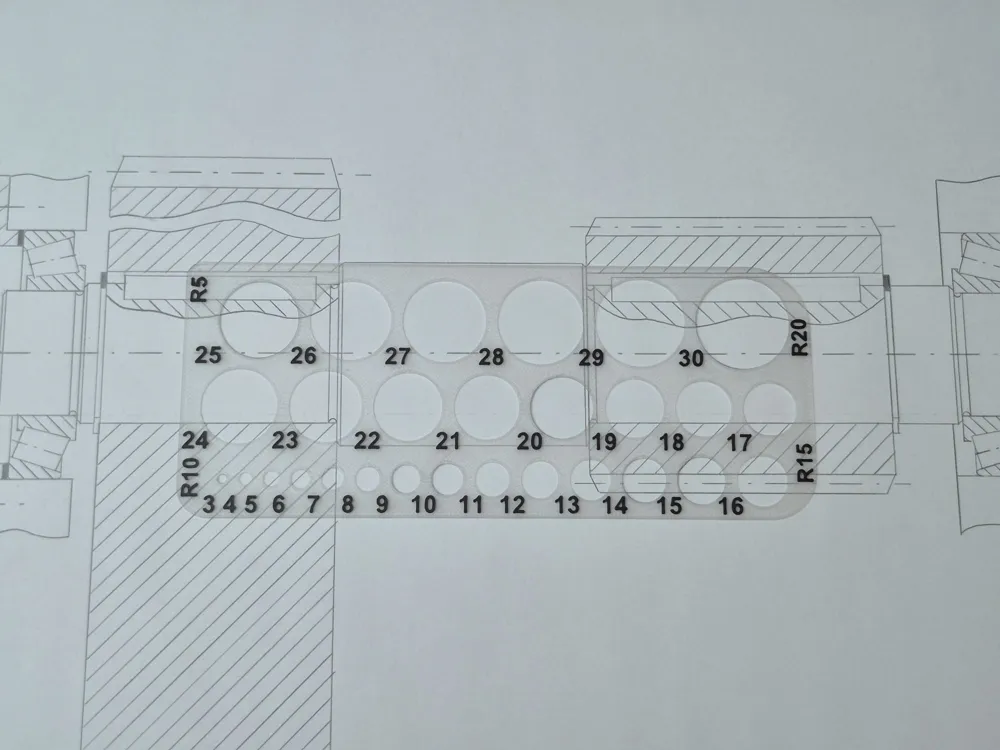Radius & Diameter template for technical drawings - Free 3D Print Model ...