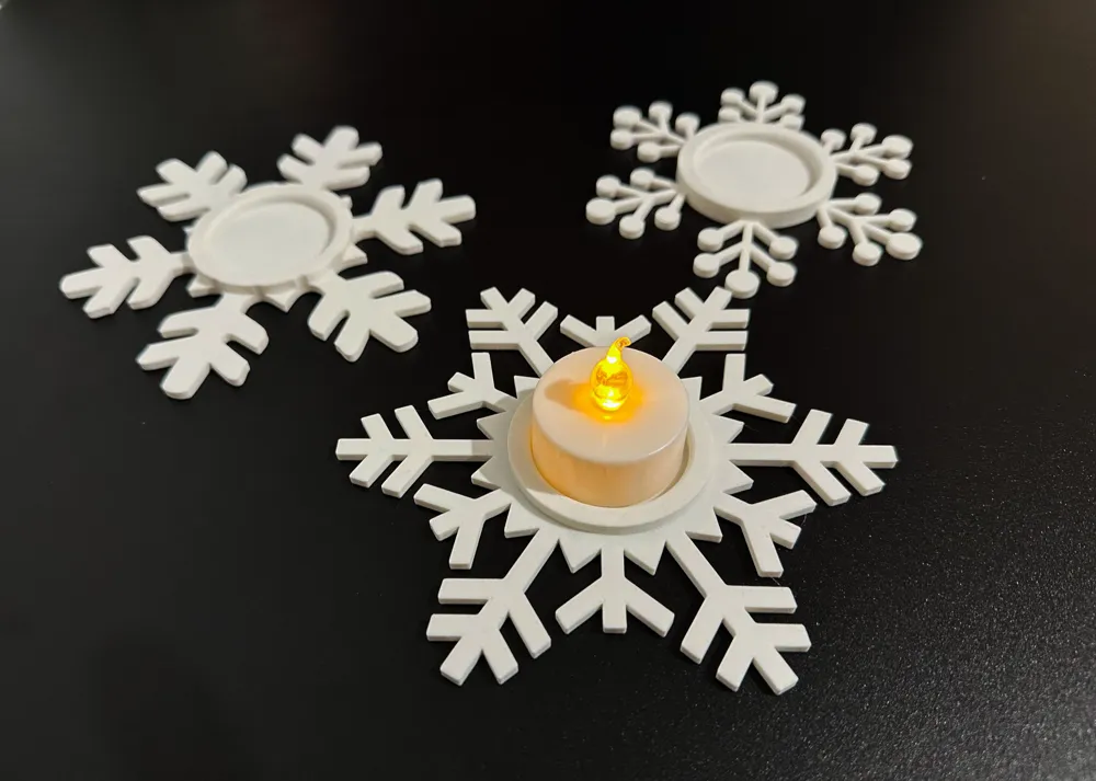 Snowflake Candle Holder by Black Glovz - MakerWorld