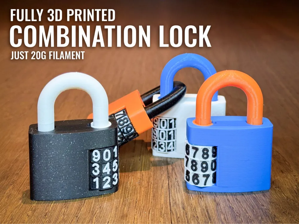 Fully 3D Pirnted Combination Lock by sdaendi MakerWorld: Download Free ...
