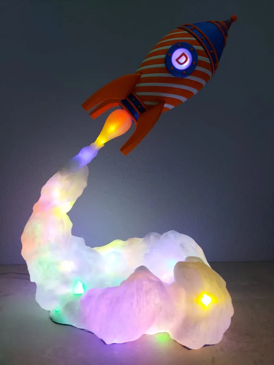 Rocket multicolor remix lamp with customizable glass by omega3dproject ...