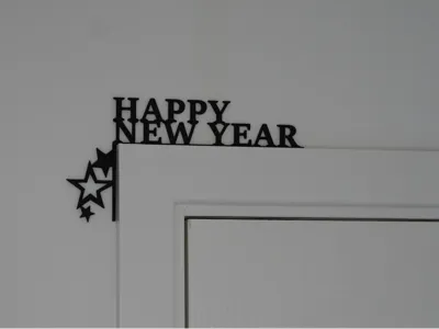 Happy New Year - Door Corner - Free 3D Print Model - MakerWorld