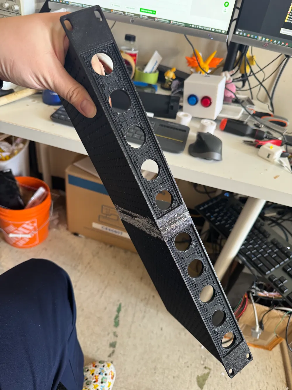 1U rack shelf with D-Type Module cutout Remixed by sikaxn - MakerWorld