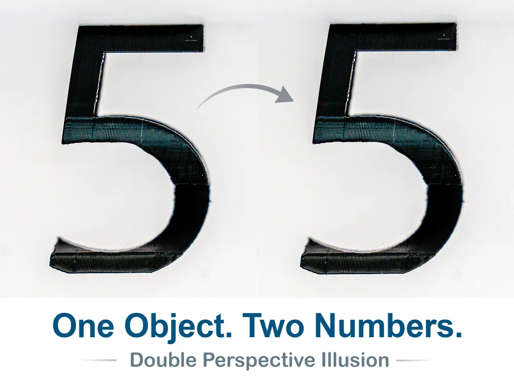 Number 55 Optical Illusion (10-99 available) - Free 3D Print Model ...