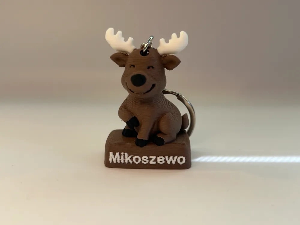 Smiling Moose Keychain - Free 3D Print Model - MakerWorld