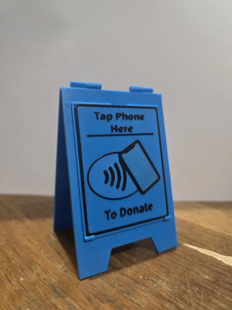 Tap Phone to Donate Sign - Free 3D Print Model - MakerWorld