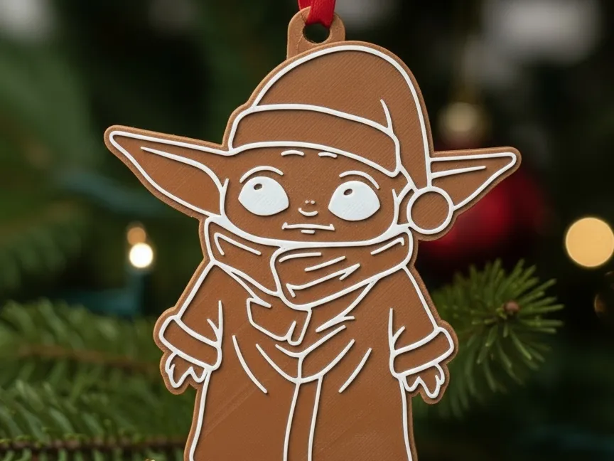 Baby Yoda Gingerbread Ornament Christmas Decor by ParadoxH MakerWorld ...