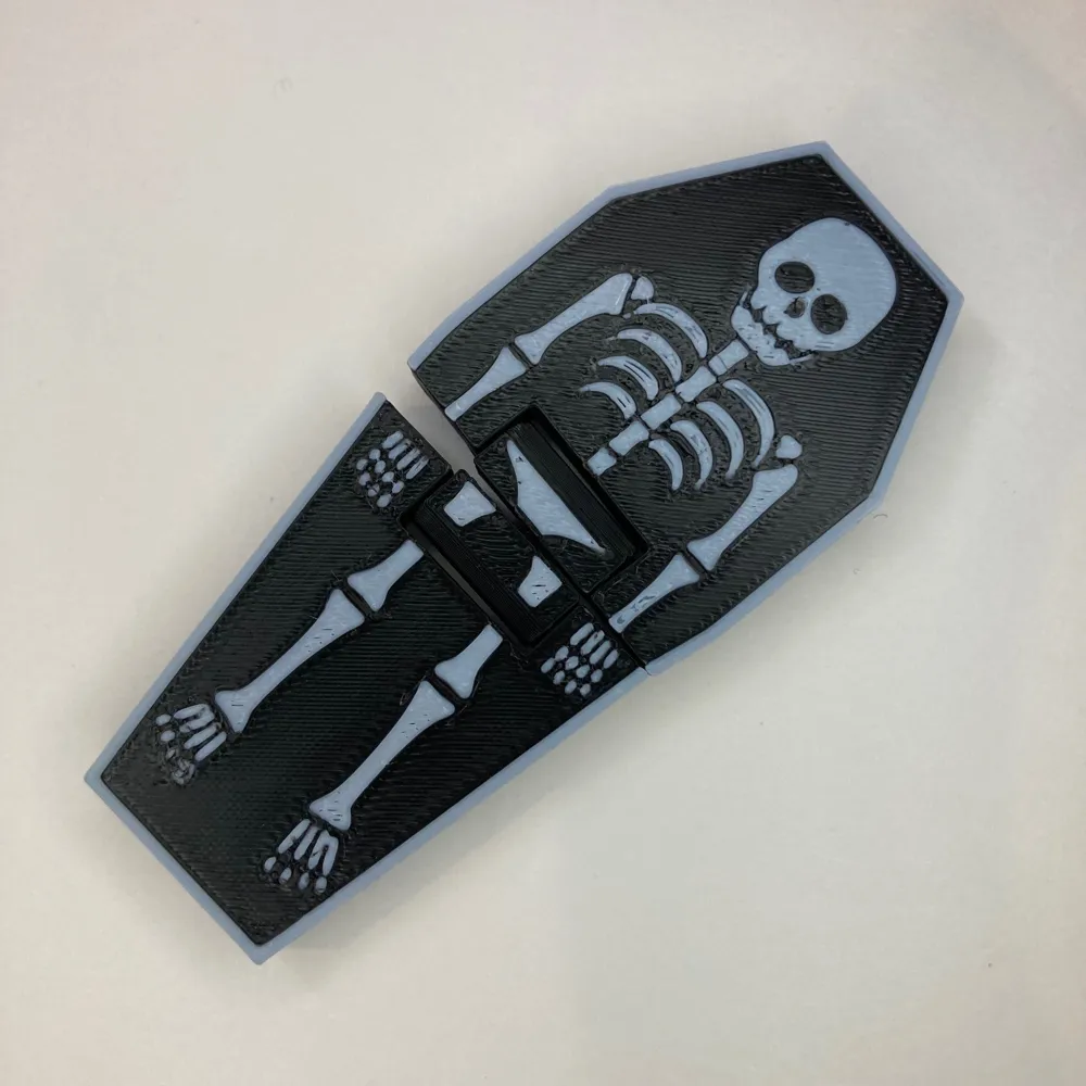 Skeleton and Coffin Slide and Flip Fidget (45 min) - Free 3D Print ...