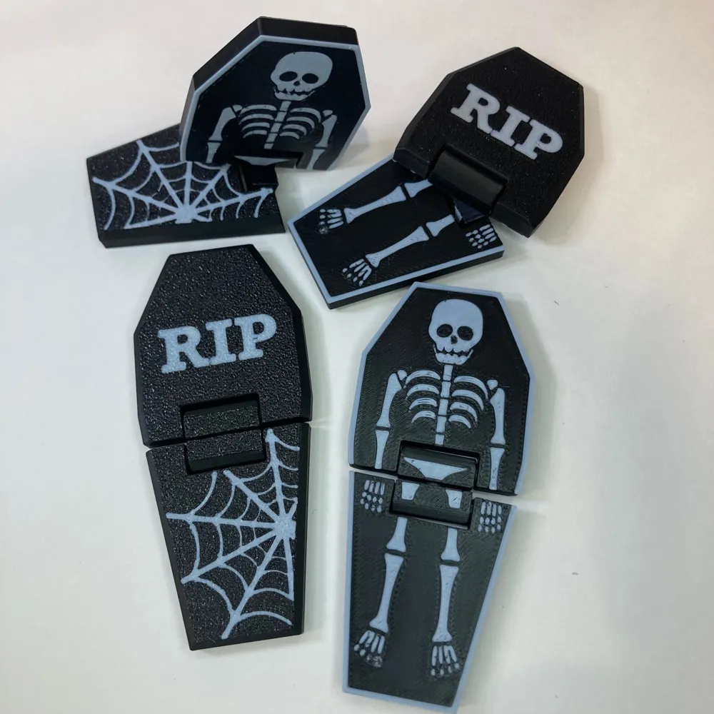 Skeleton and Coffin Slide and Flip Fidget (45 min) - Free 3D Print ...