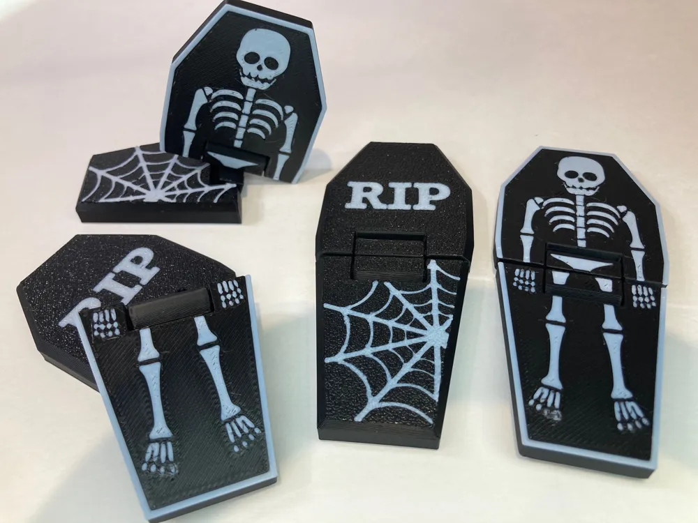 Skeleton and Coffin Slide and Flip Fidget (45 min) - Free 3D Print ...