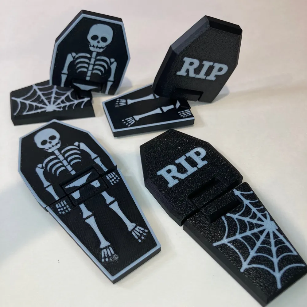 Skeleton and Coffin Slide and Flip Fidget (45 min) - Free 3D Print ...