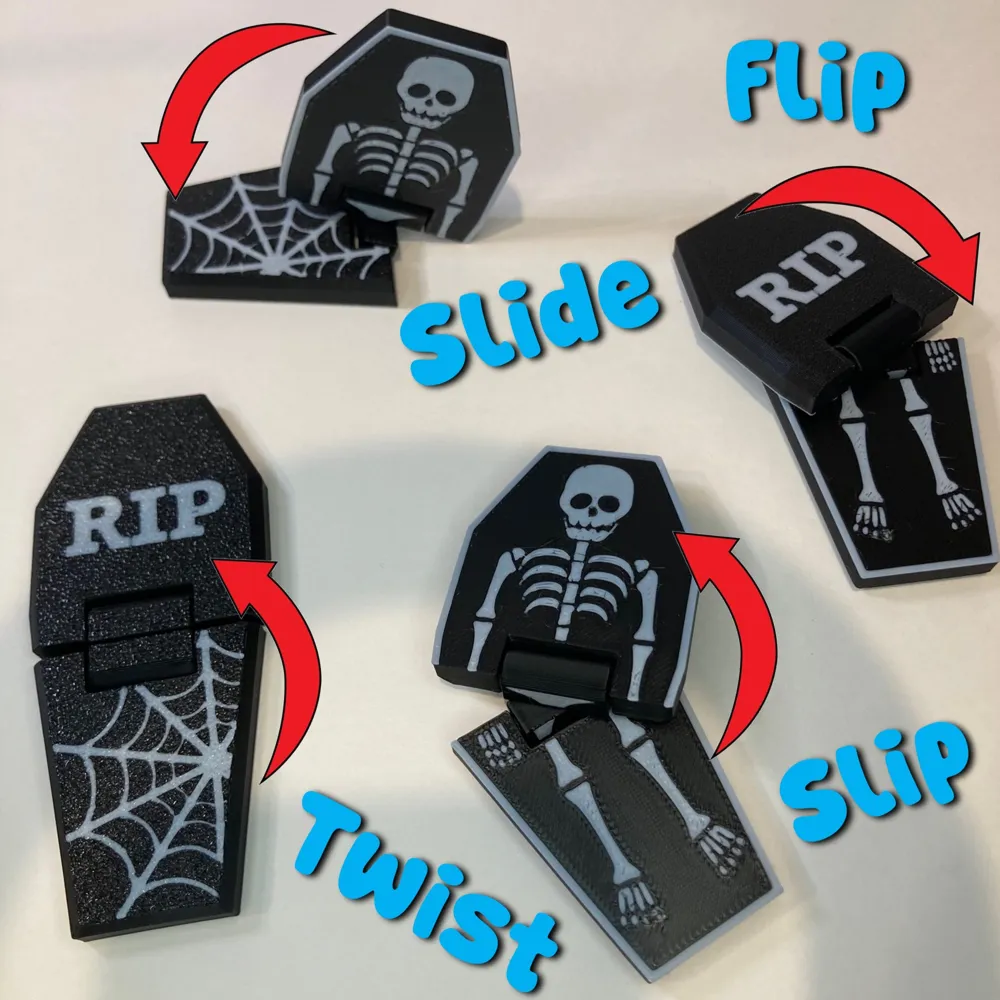 Skeleton and Coffin Slide and Flip Fidget (45 min) by SpacedOut ...