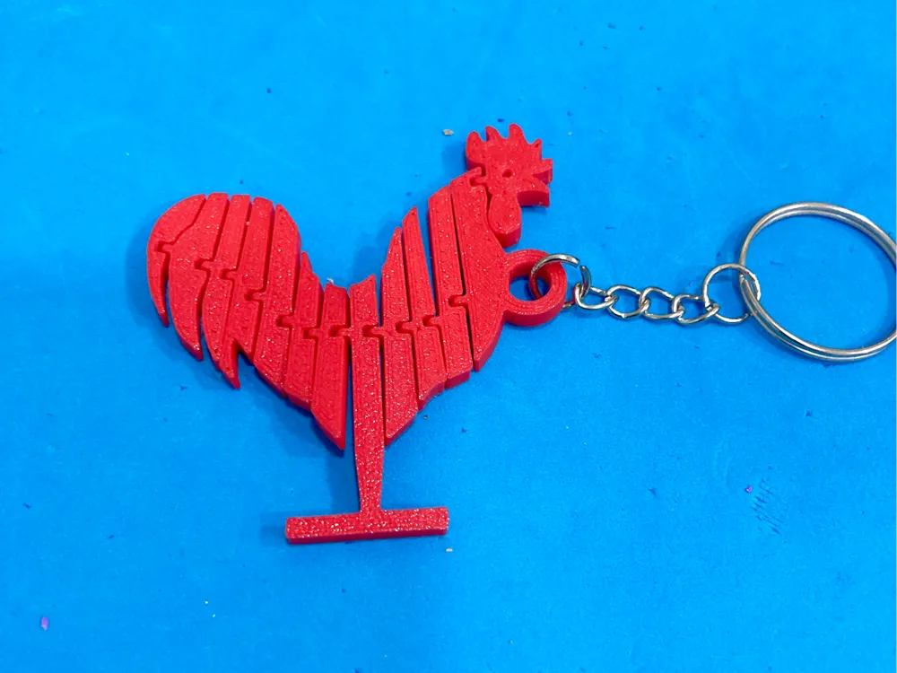 Articulated Chicken keychain / llavero gallo by Franchescor - MakerWorld