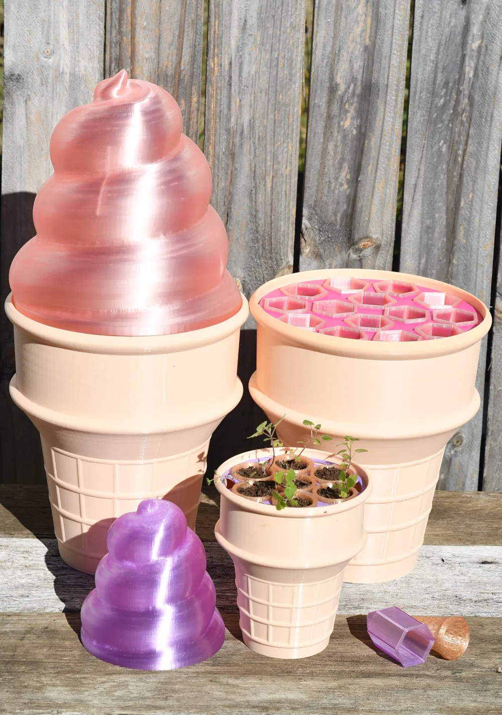 Ice Cream Green House Seed Starter Kit - Free 3D Print Model - MakerWorld