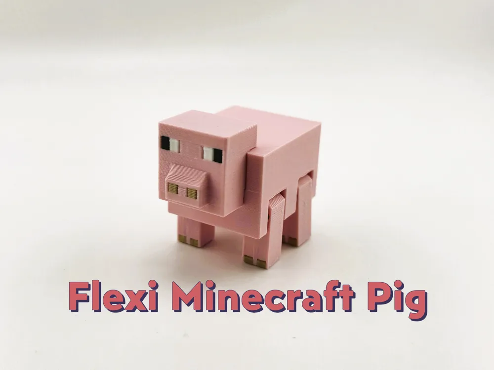 Flexi Minecraft Pig by MeasureOnceCutTwice - MakerWorld
