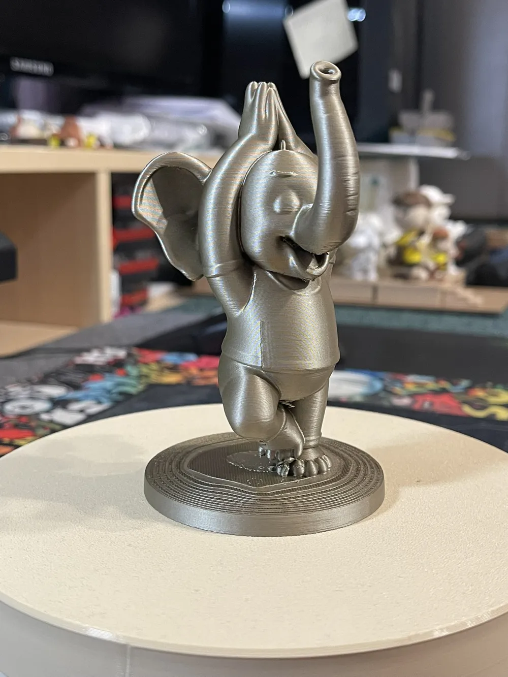 Cartoon-Style Elephant in Yoga (Tree Pose) - Free 3D Print Model ...