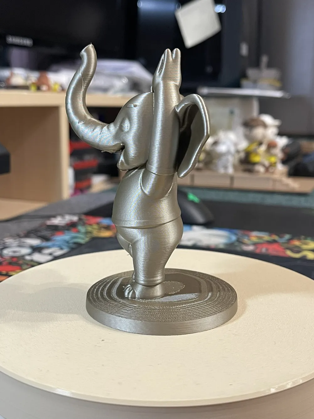 Cartoon-Style Elephant in Yoga (Tree Pose) - Free 3D Print Model ...