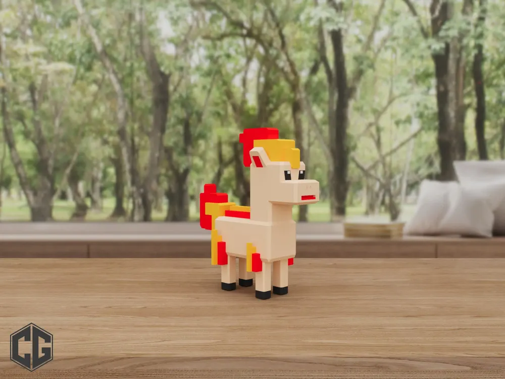 Ponyta Pokemon Voxel Multipart by CG3D MakerWorld: Download Free 3D Models