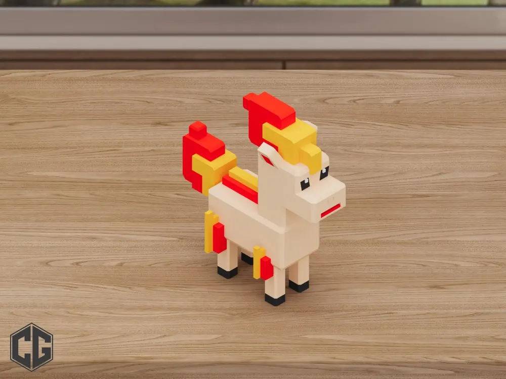 Ponyta Pokemon Voxel Multipart by CG3D MakerWorld: Download Free 3D Models
