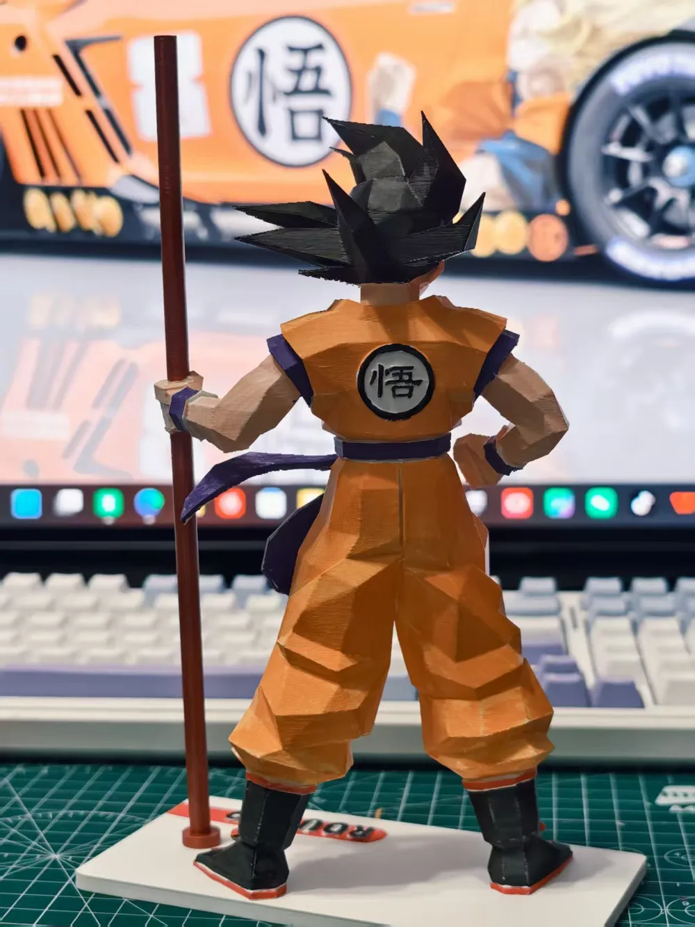 ROUND9 Dragon Ball Son Goku Holding Staff Cartoon Figurine Desktop ...