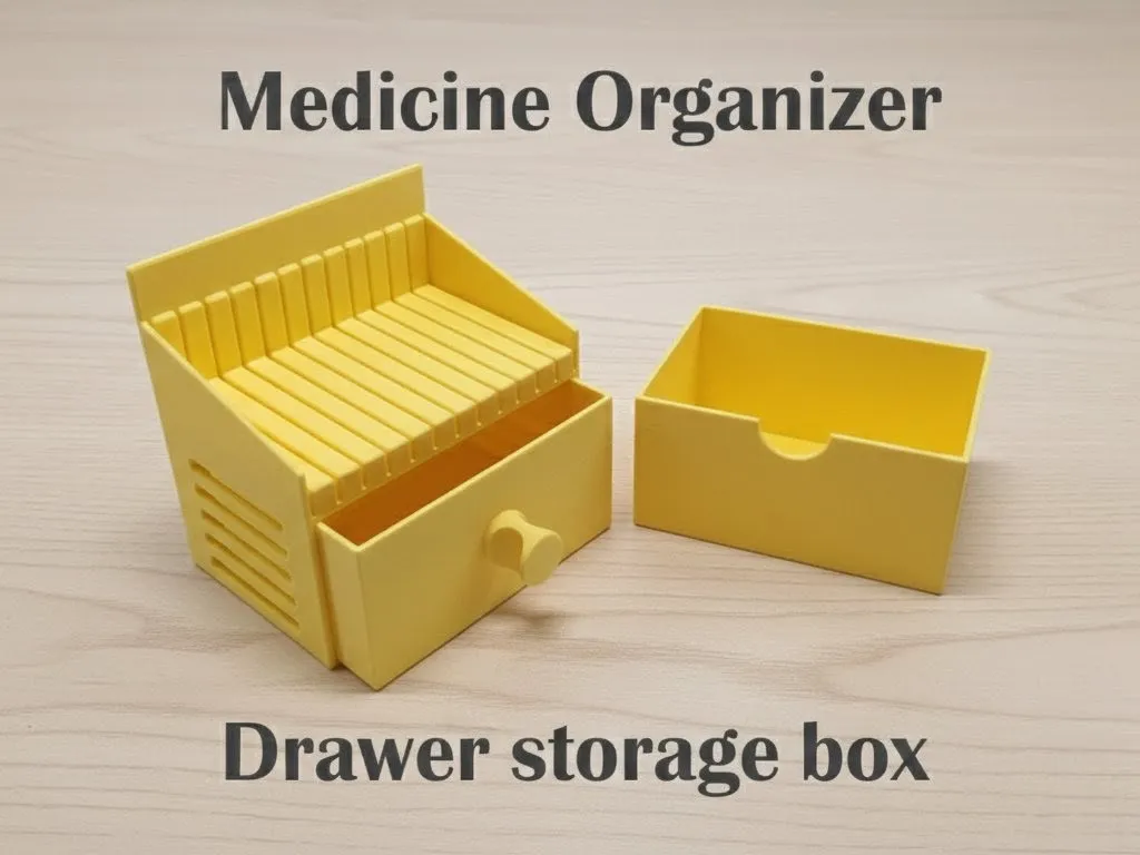 Medicine, Pill, Effervescent Tablet, Capsule Storage Box with Drawer ...