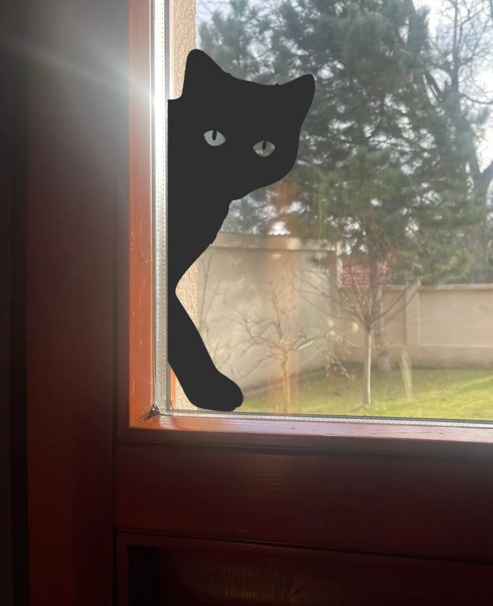 Cat Peeking Window Decoration by mateibocancios - MakerWorld