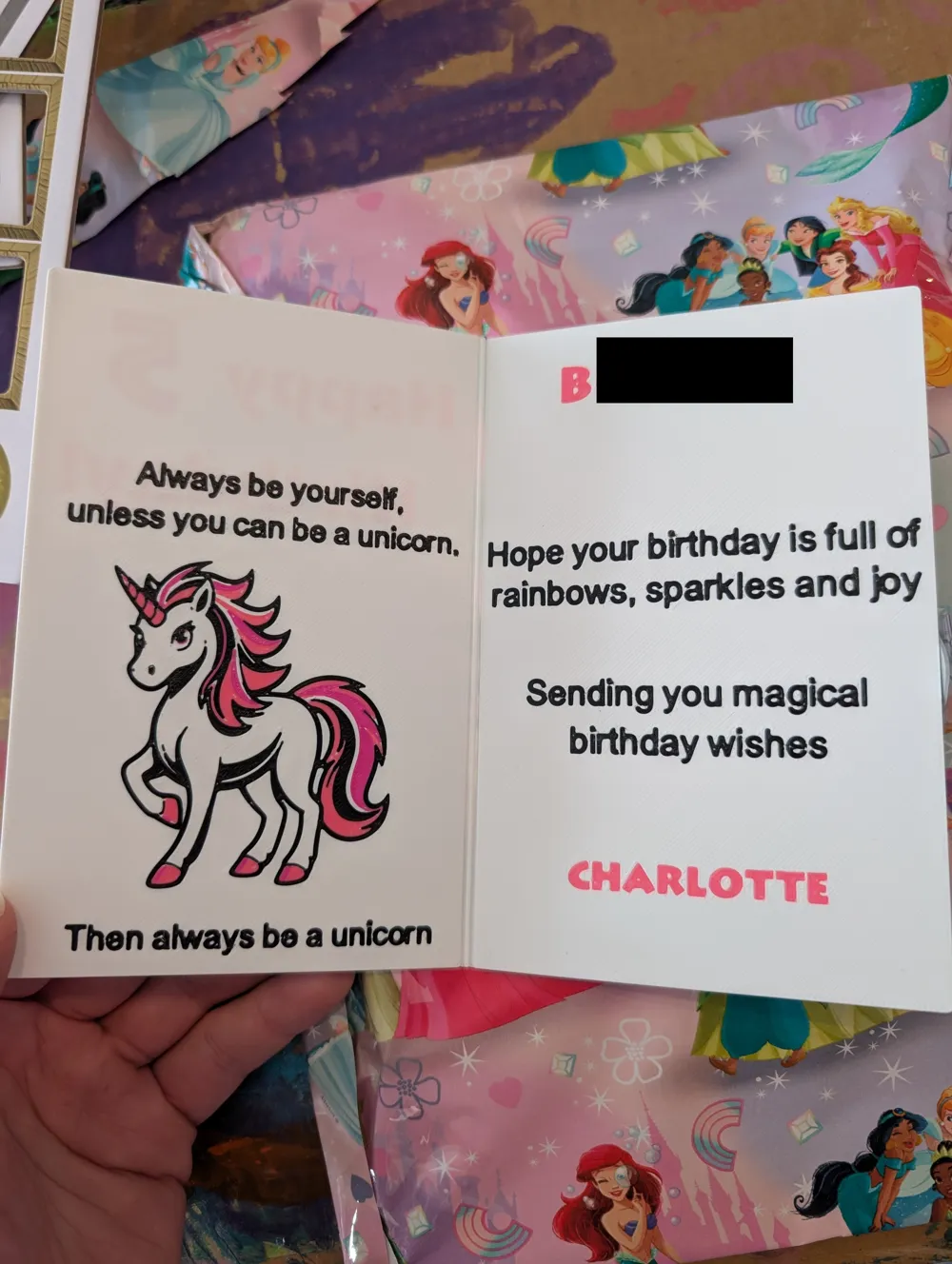 Birthday Card (unicorn) - Free 3D Print Model - MakerWorld