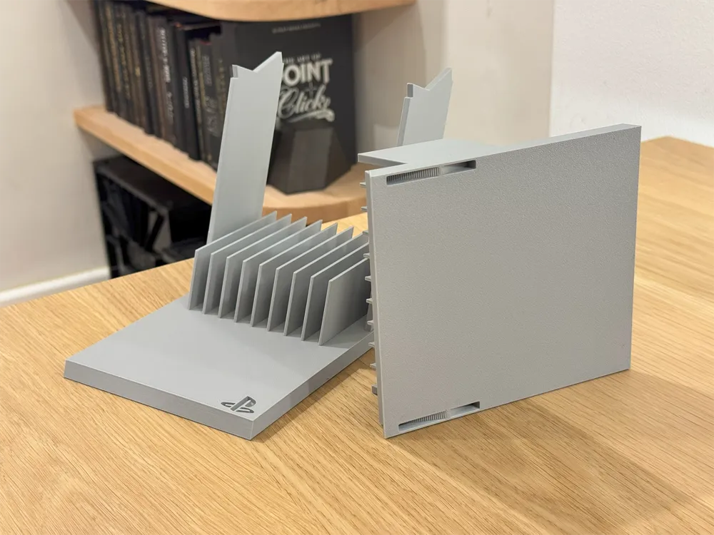 NTSC PlayStation 1 (PS1) game stand holder by jamie_ MakerWorld: Download Free 3D Models