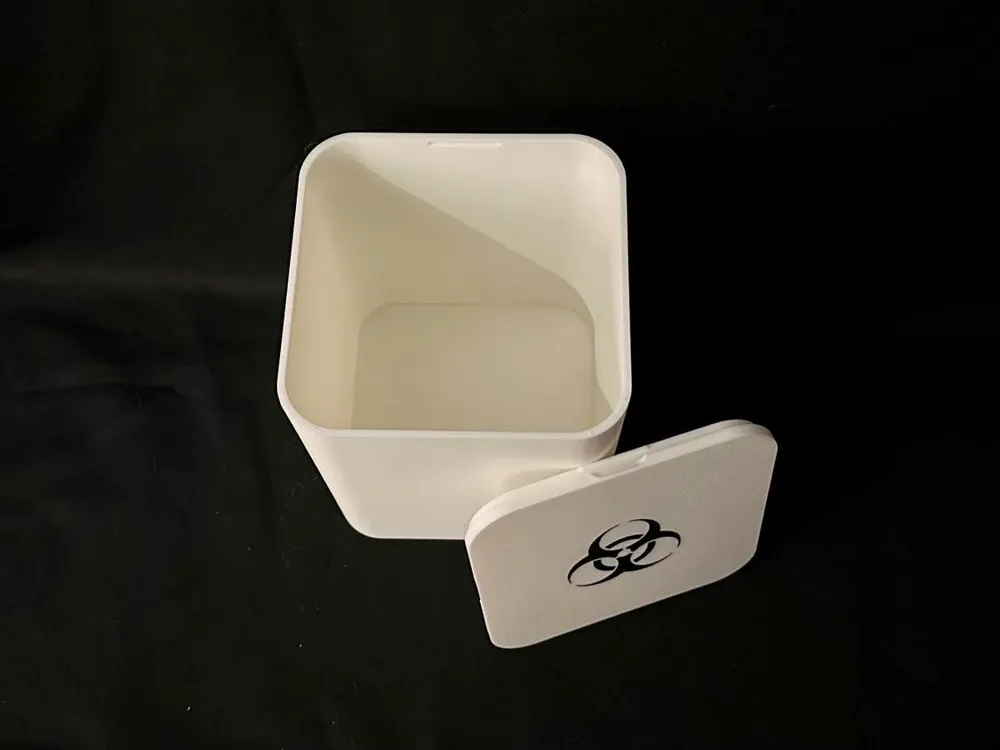 Durable Sharps Container - Snap On Lid - Biohazard by BATTCAVE - MakerWorld