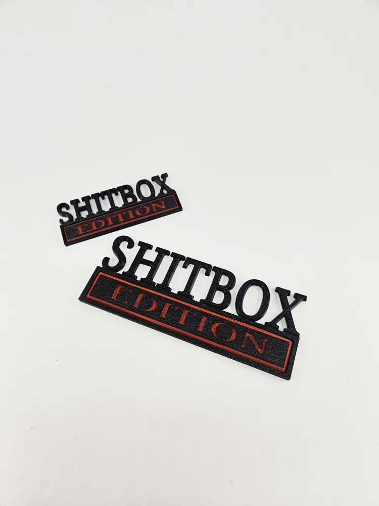 Shitbox Edition Car Badge Emblem - Free 3D Print Model - MakerWorld