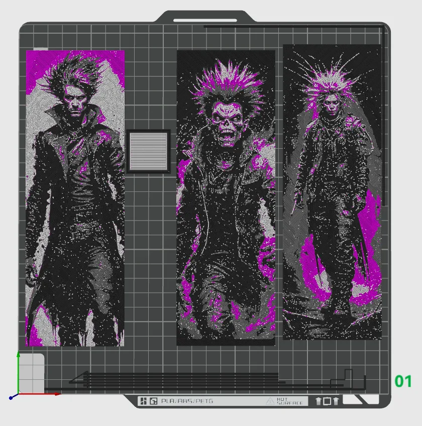 The Toxic Punk King Walks his path in the World - Set of 3 Bookmarks ...