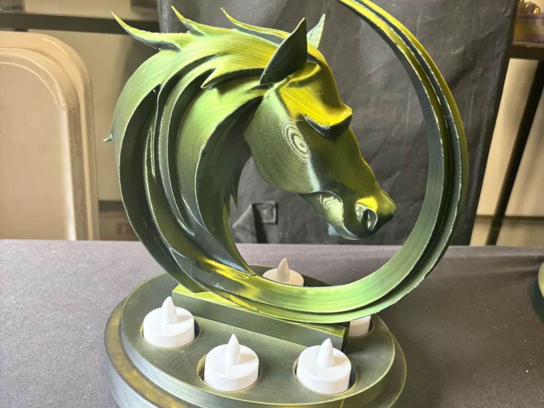 horse head tea light centre piece - Free 3D Print Model - MakerWorld