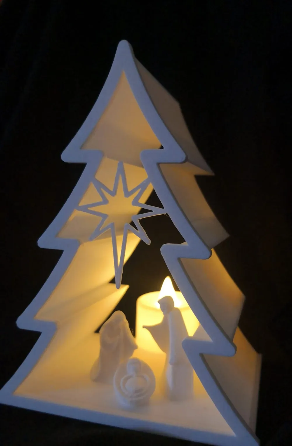 Nativity scene simple tea light - Free 3D Print Model - MakerWorld