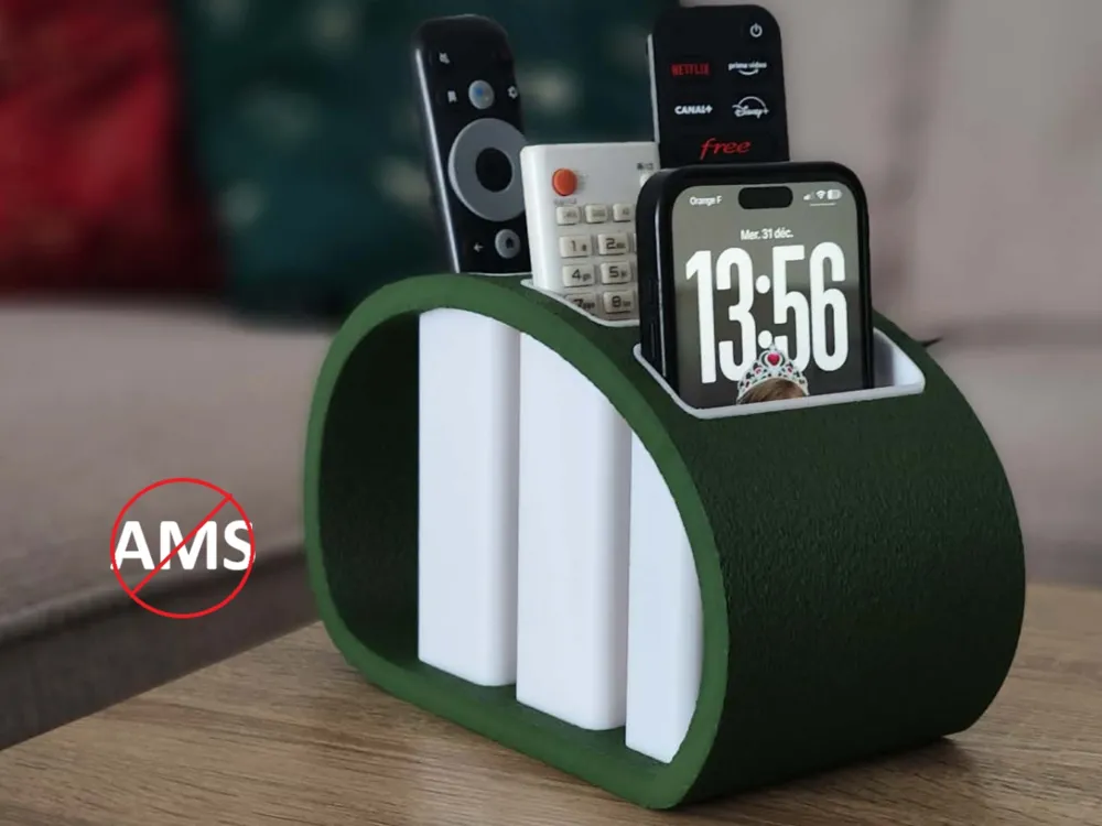 Storage box for 4 remote controls + phone - Free 3D Print Model ...